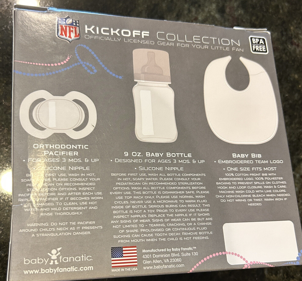 San Francisco 49ers Kickoff Collection Baby Set Bottle Pacifier Bib NFL ...
