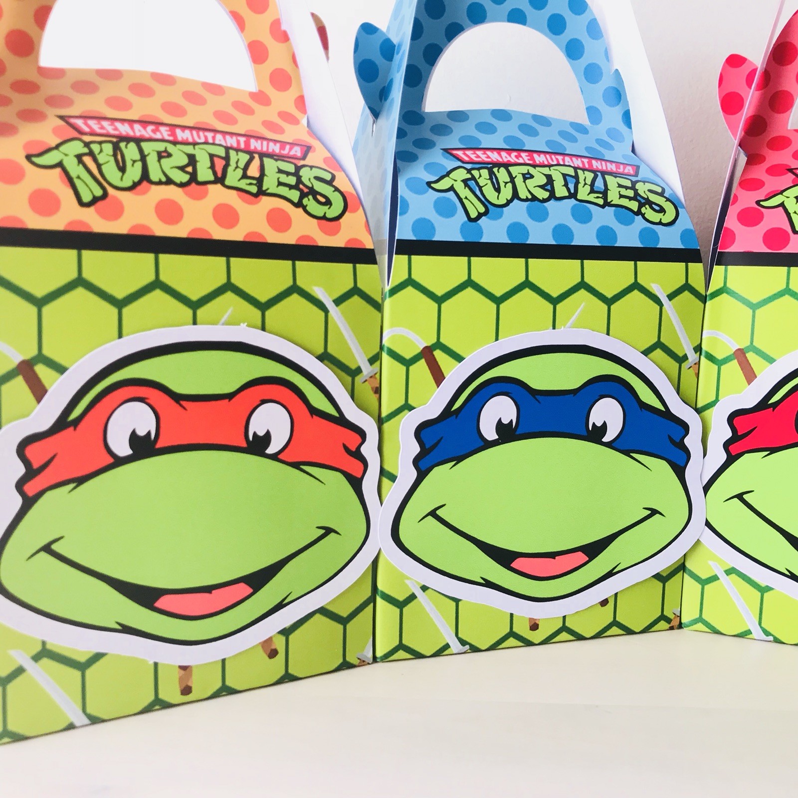 4x TMNT Ninja Turtles Lolly Loot Bag Box Party Supplies Cake Bunting ...