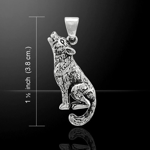 Howling Wolf Pendant 925 Sterling Silver Animal Totem Wildlife Nature ...