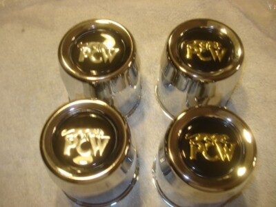 Set of 4 New PWC (Precision Wheel Components) Chrome Metal Center Caps ...