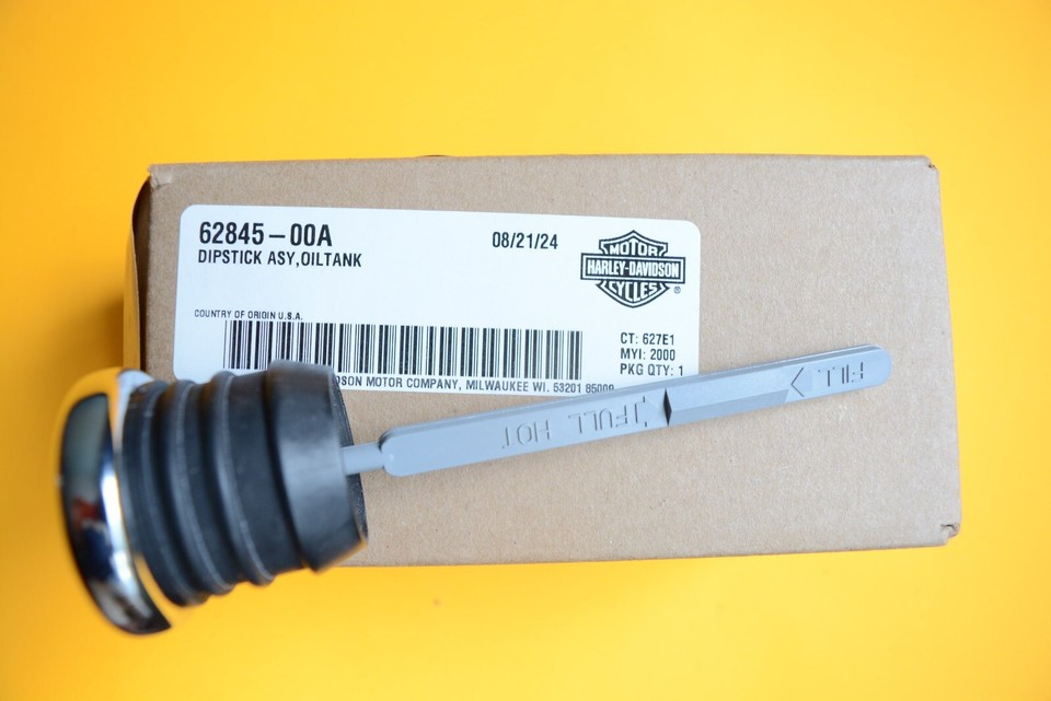 HARLEY NEW OEM CHROME OIL TANK DIPSTICK SMOOTH SOFTAIL 00-17 USA MADE ...