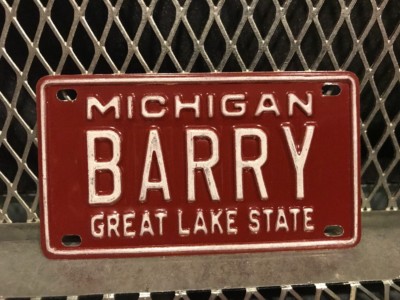BARRY Vintage 60s MICHIGAN GREAT LAKE STATE Bicycle Vanity Metal ...