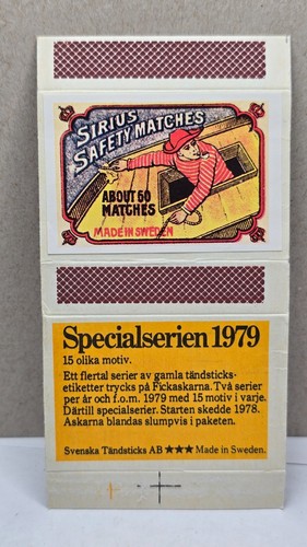 Vintage Matchbox Box SIRIUS SAFETY MATCHES Flattened Empty Sweden '79 ...