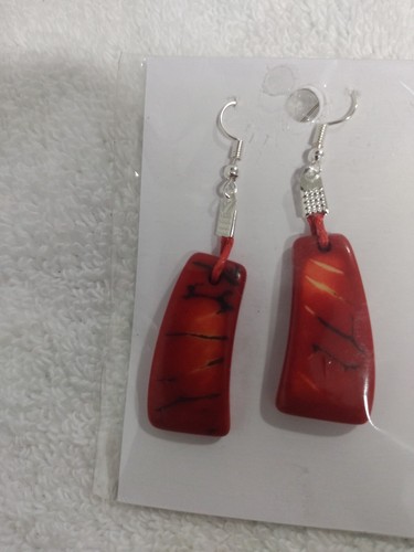 Red Tagua Nut Earrings, Vegetable Ivory , Eco Friendly, handcrafted | eBay