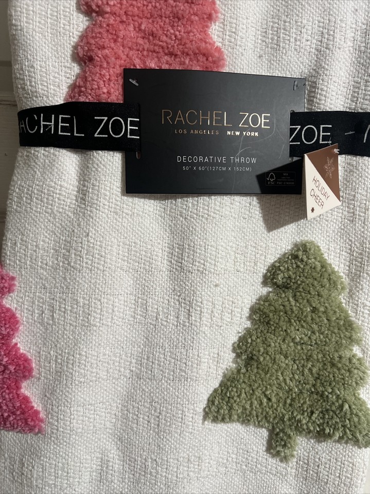 🎄 ¡ HOT ! 2023 Rachel Zoe PASTEL Christmas TREE Throw DECORATIVE ...