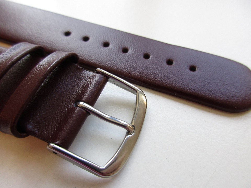 Syrup brown unstitched untapered 20 MM leather watch band strap - SHORT ...