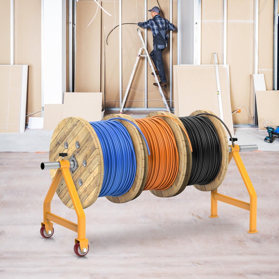 Wire Spool Rack Portable Cable Caddy Steel Fully welded Wire Rack ...