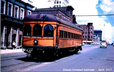 Illinois Terminal RR Postcard Trolley Interurban Tram RPPC 1950s ...