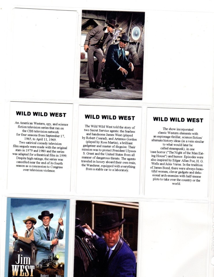 THE WILD WILD WEST CUSTOM NOVELTY TRADING CARD 6 CARDS SET | eBay