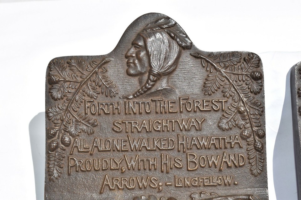 ANTIQUE BRADLEY & HUBBARD CAST IRON COMMEMORATING NATIVE AMERICAN ...