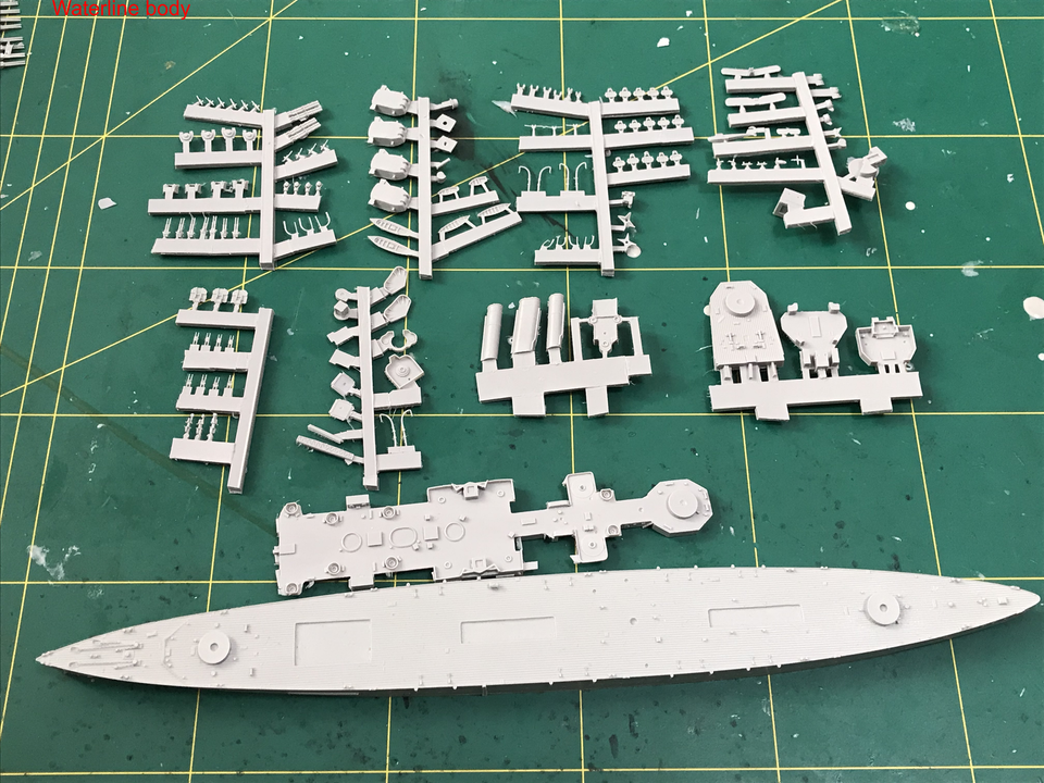3d printing 1/700 WW II British Navy HMS SUSSEX cruiser Unpainted model ...