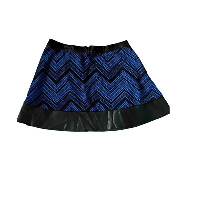 Punk Candies Faux Leather trim chevron print mini skirt Womens size 13 ...