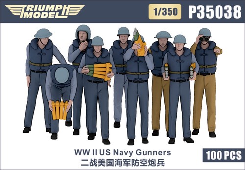 Triumph P35038 1/350 WW ll US Navy Gunners 100PCS | eBay