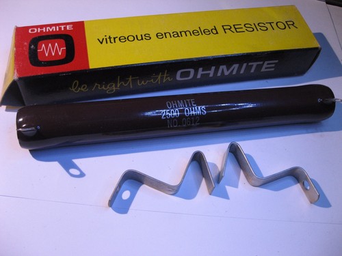 Ohmite Vitreous Enameled Resistor 2500 Ohm 2.5K 2K5 100-Watt 0612 NOS ...