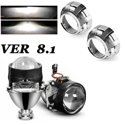 2.5'' 8.1 Bi xenon Projector Lens HID Xenon Kit Headlight Retrofit with ...