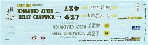Slixx 7010 Kelly Chadwick 65 Chevelle/66 Chevy II AWB 1/25 drag decal ...