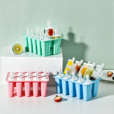 Silicone Ice Cream Mould Block 4~12 Cavity Frozen Molds Icy Pole Jelly ...