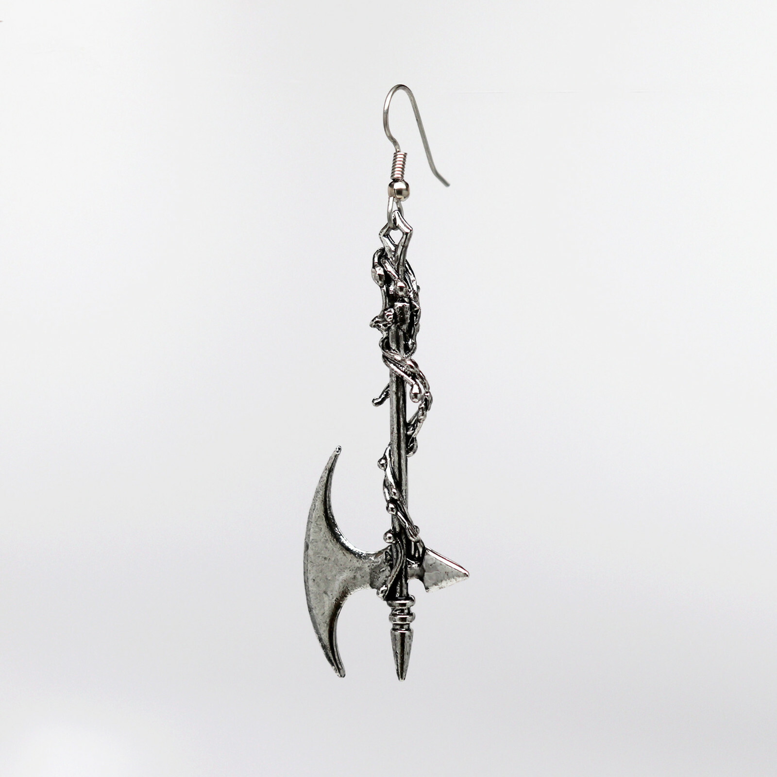 Gothic Vine Wrapped Executioner's Axe Pewter Dangle Earrings #803 | eBay