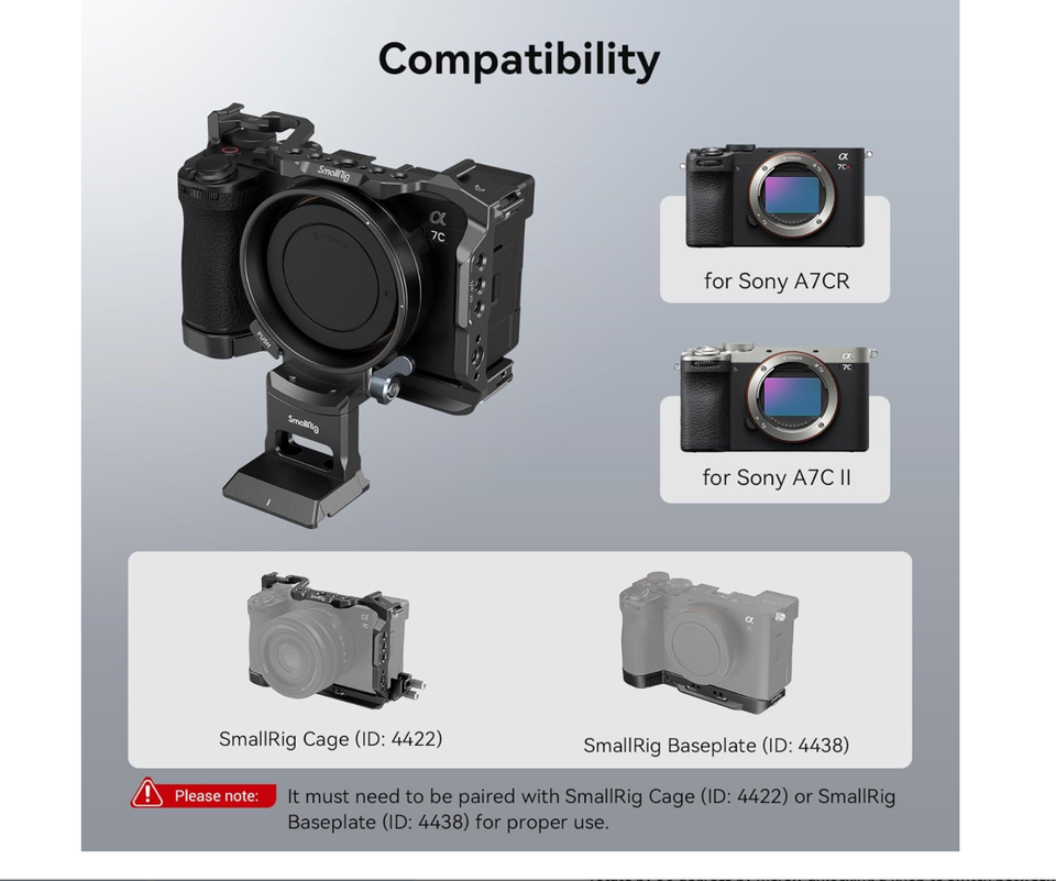 SmallRig Rotatable Collar Mount Plate for Alpha 7C II/Alpha 7CR Camera ...