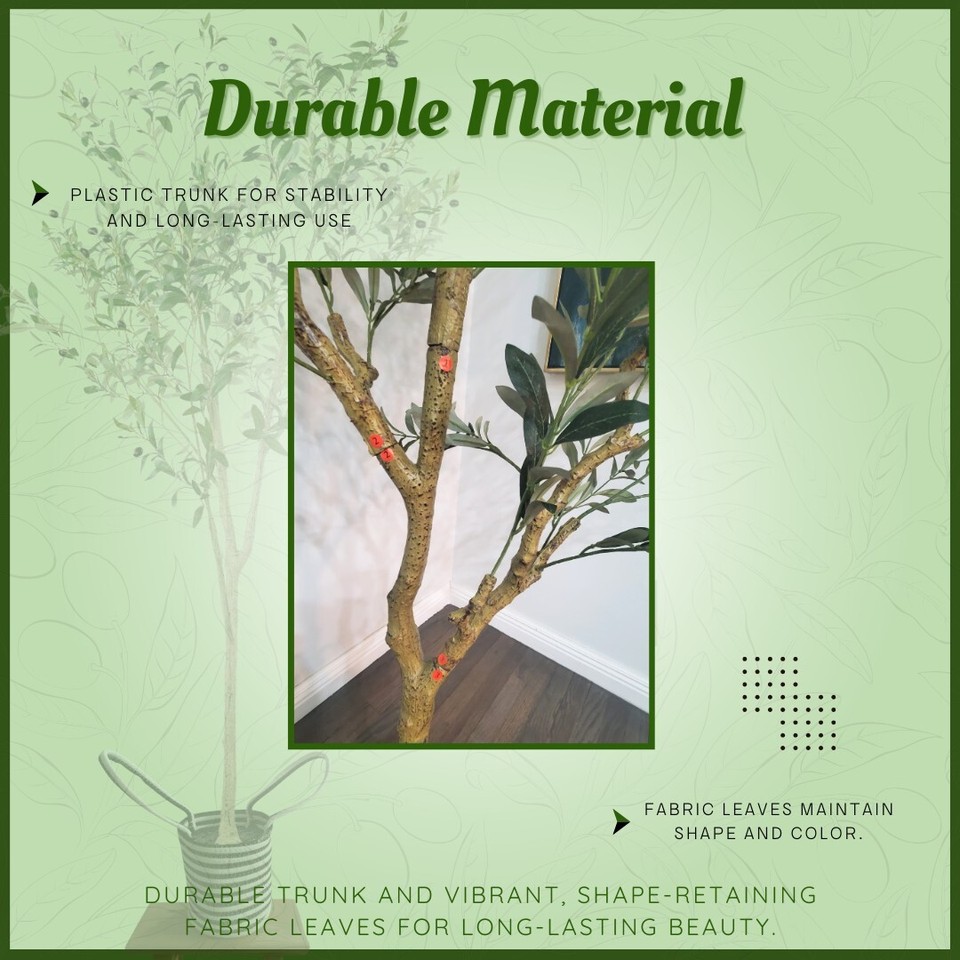 Artificial Olive Tree, 6FT Tall Faux Silk Plant Artificial Tree in ...
