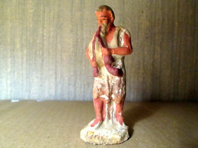 ancien SANTON DEVINEAU Church Figurine le JOUEUR de BIGNOU h: 9 cm ...