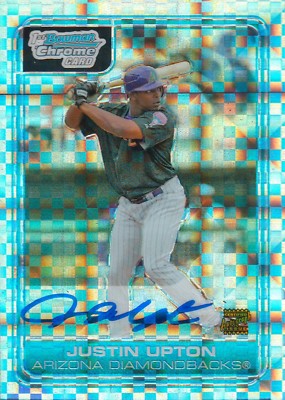 2006 06 Bowman Chrome Justin Upton X-Fractor Auto Autograph RC BC ...