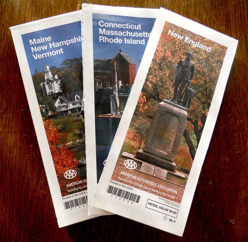 AAA New England Road Map lot 1996 Maine NH Vermont CT Massachusetts ...