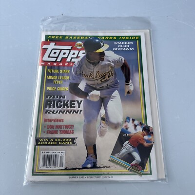 1991 topps magazine Rickey Henderson cover with UNCUT CARD SHEETS | eBay