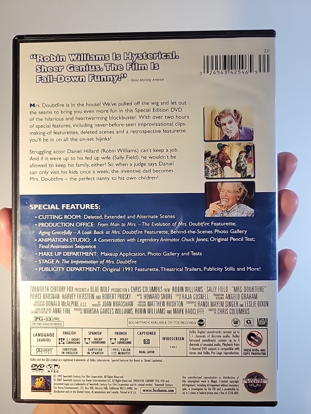 Mrs. Doubtfire (DVD) (2 Disc Set) (W/Case) | eBay.de