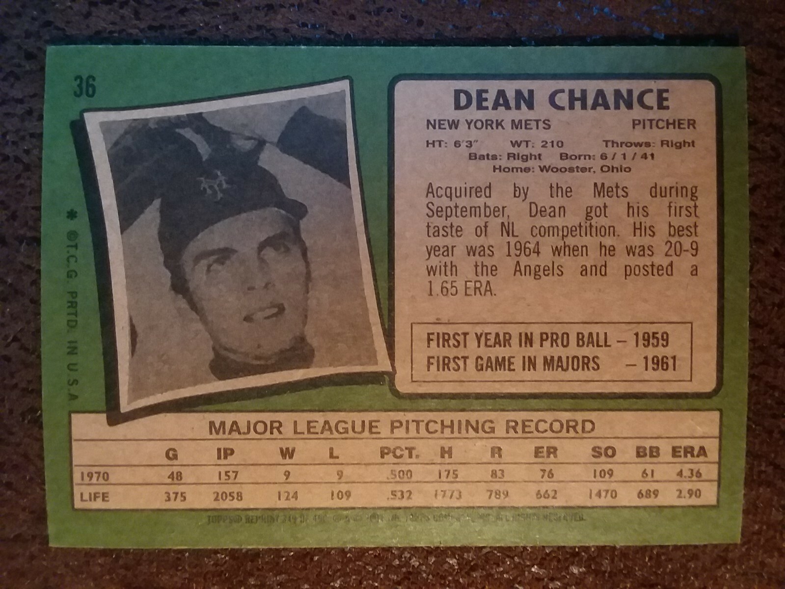 2001 Topps Archives - #349 Dean Chance for sale online | eBay
