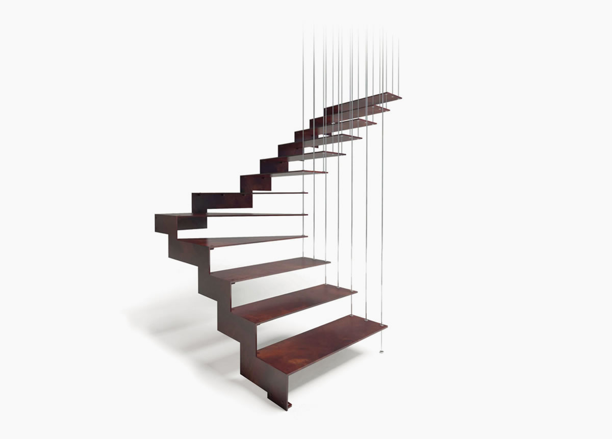 Indoor Straight or Winder Staircase Stairs Kit One Side Steel Stringer ...