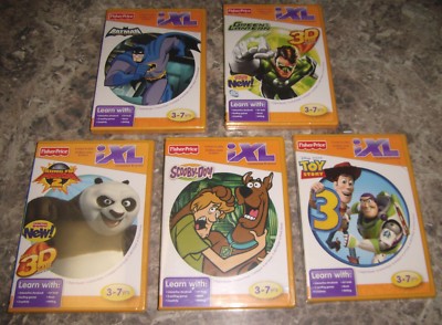 Fisher Price iXL 5 game lot Batman Scooby Doo Toy Story & more age 3-7 ...