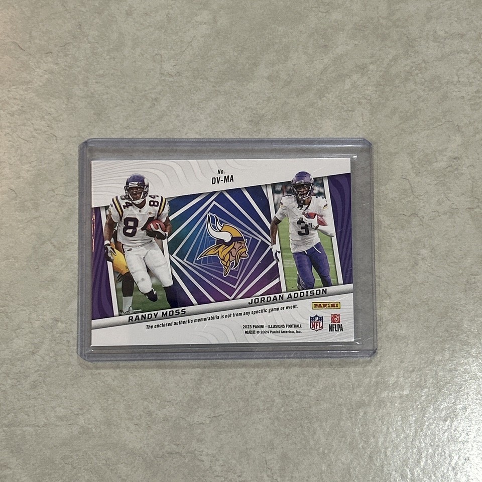 RANDY MOSS JORDAN ADDISON 2023 ILLUSIONS DEJA VU ROOKIE PATCH RC Q1531 ...