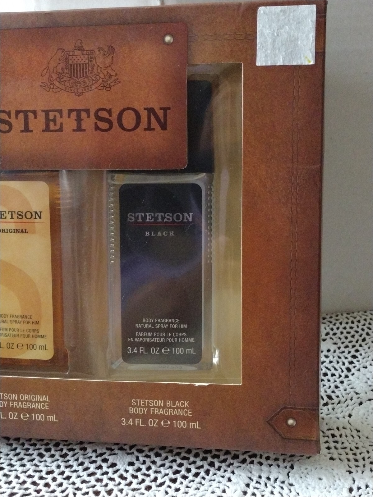 RARE STETSON 2 PIECE GIFT SET 3.4 OZ BLACK BODY SPRAY & 3.4 OZ ORIGINAL ...