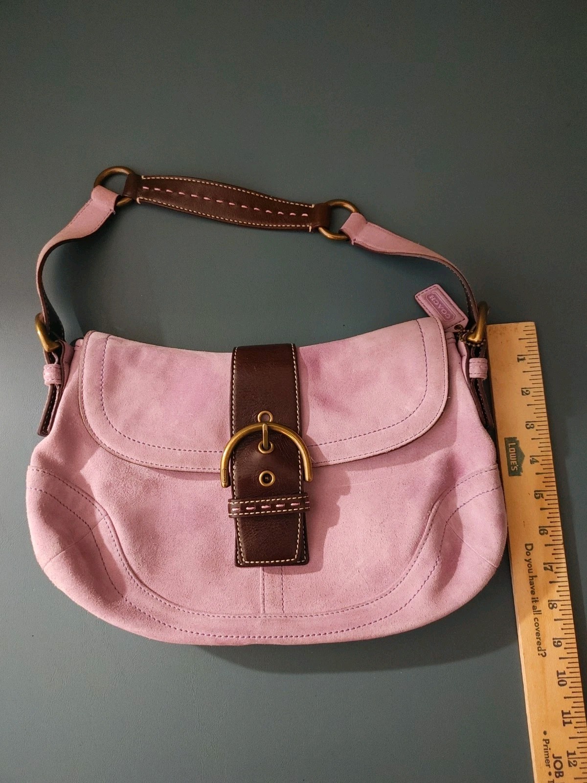 Rare Coach Soho D05S-9688 Purple Lilac Suede Leather Flap Y2K Shoulder ...