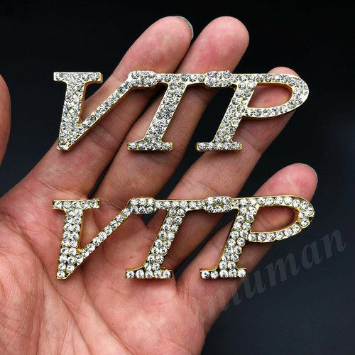 2pcs Metal Golden Diamond VIP Luxury JDM JP Car Rear Emblem Badge ...