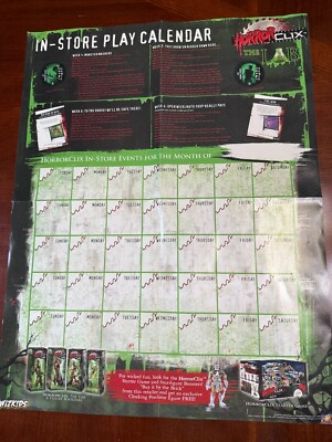 Horrorclix In Store Play Calendar Poster The Lab | eBay