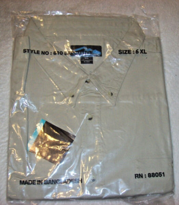 Tri Mountain Long Sleeve Men Shirt Button Up Collared size 6XL KHAKI ...