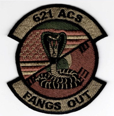 3.7" AIR FORCE 621ST AIR CONTROL SQUADRON FANGS OUT OCP EMBROIDERED ...