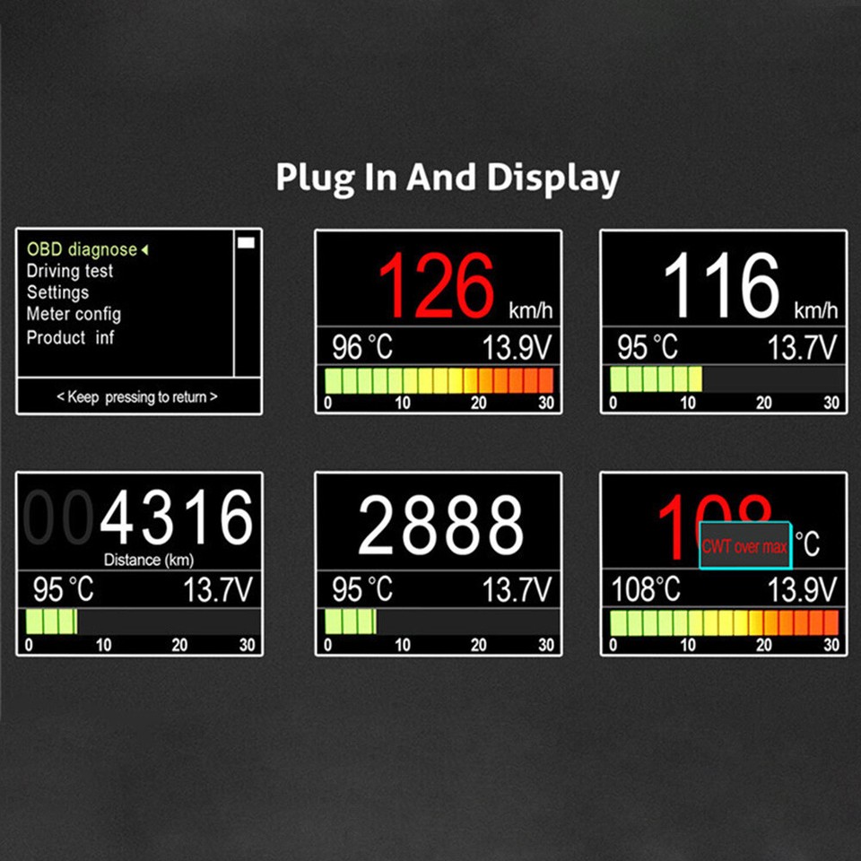 ANCEL A202 Car Computer Display Speed Fuel Consumption Temperature ...