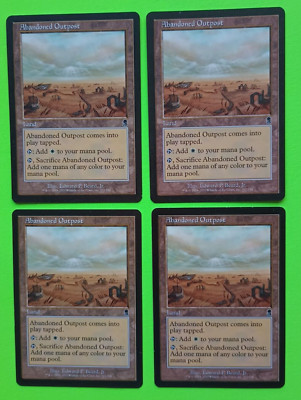 Magic the Gathering MTG Odyssey ABANDONED OUTPOST X 4 (3 VLP/EX & 1 LP ...