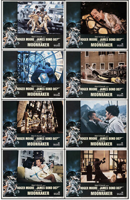 MOONRAKER original1979 lobby card set JAMES BOND/ROGER MOORE 11x14 ...