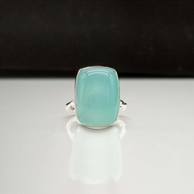 Good Aqua Chalcedony Gemstone 925 Sterling Silver Handmade Ring All ...