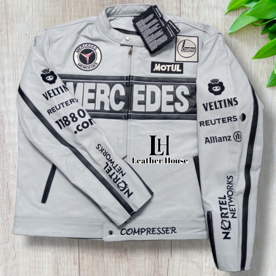 Mercedes Leather Jacket Vintage Mercedes Racing Jacket Biker Racing ...