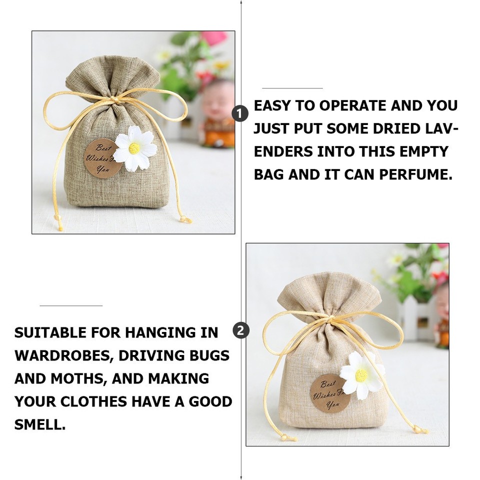 6 Pcs Lavender Fragrance Sachet Bags Empty Cotton Linen Sachet for ...