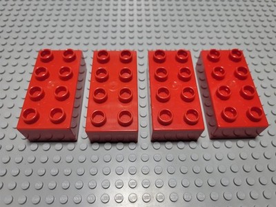 LEGO Duplo Lot of 4 Red 2x4 Building Brick Pieces | eBay
