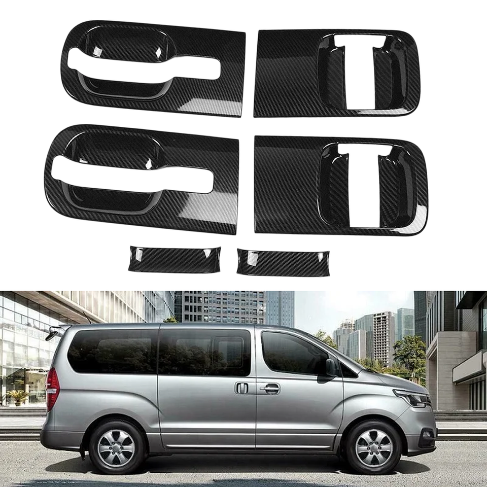 Car Exterior Trim Door Handle Cover Carbon Fiber Style Scratch ...