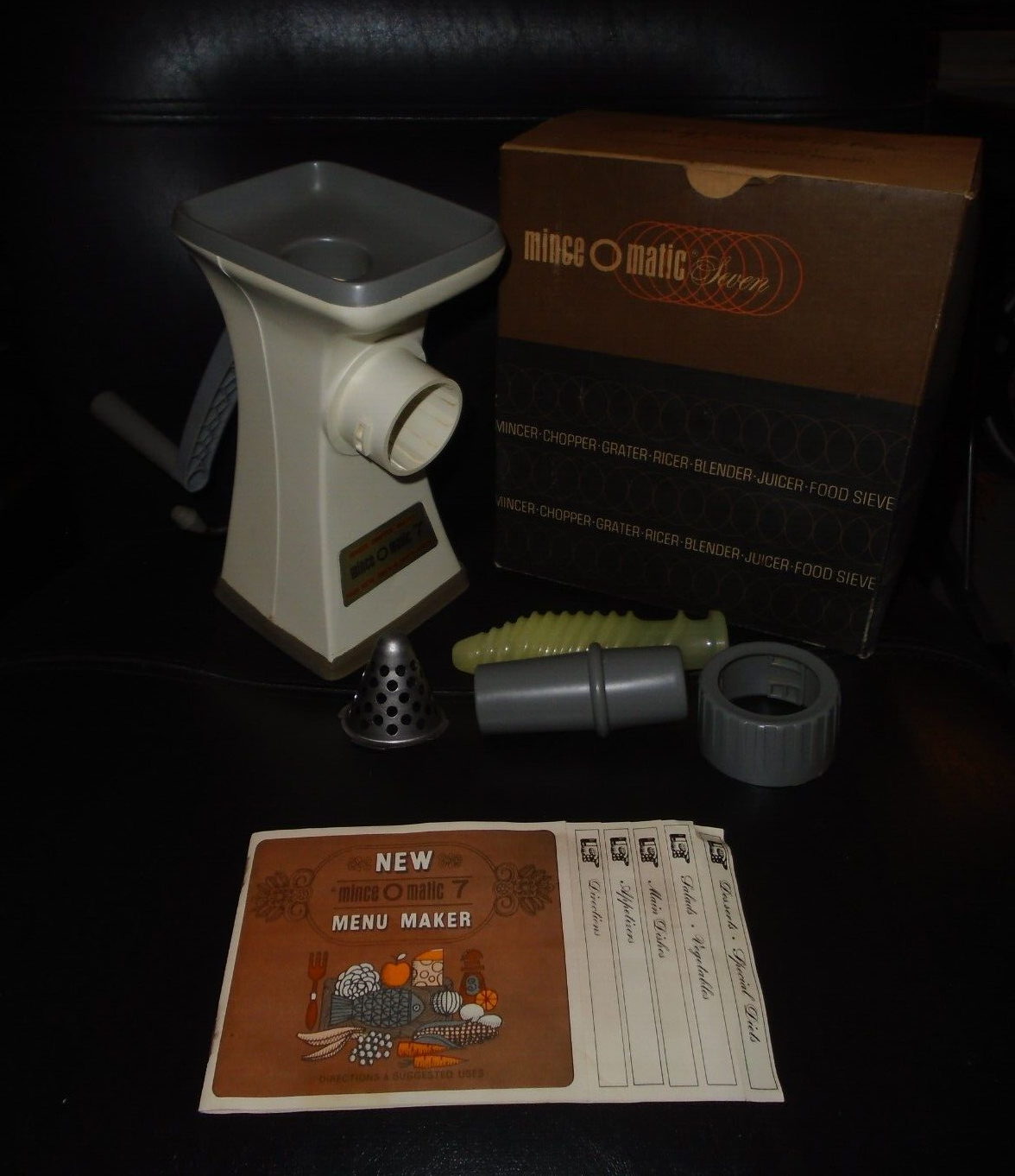 VINTAGE 1961 POPEIL BROTHERS MINCE-O-MATIC 7 FOOD CHOPPER/MINCER/GRATER ...