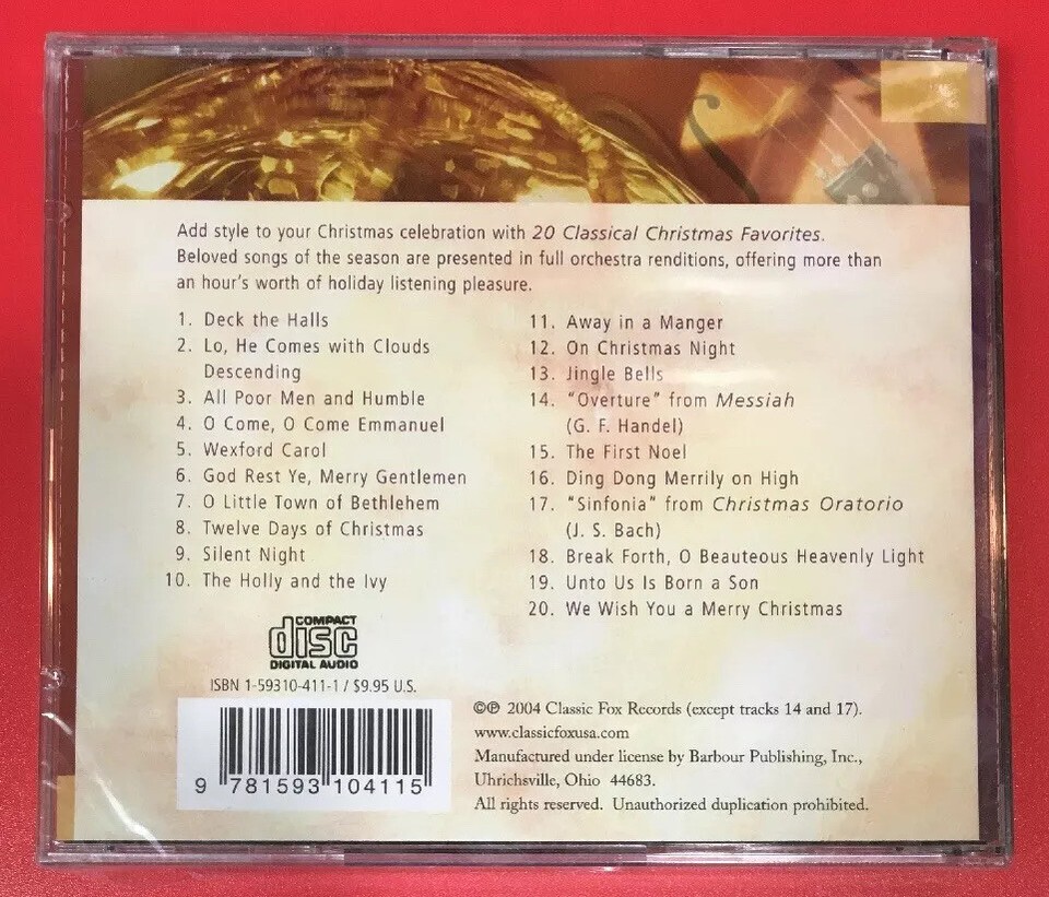 TWENTY CLASSICAL CHRISTMAS FAVORITES (CD, 2004 - USA - Classic Fox ...