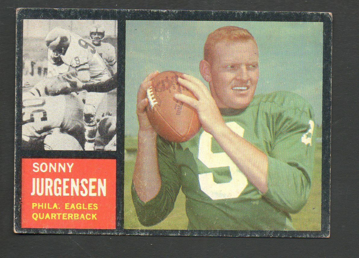 1962 Topps Football Card #115 Sonny Jurgensen-Philadelphia Eagles Vg ...